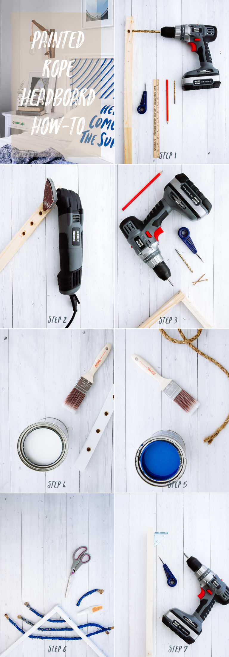 DIY: How to Make A Painted Rope Headboard - Bright Bazaar by Will Taylor