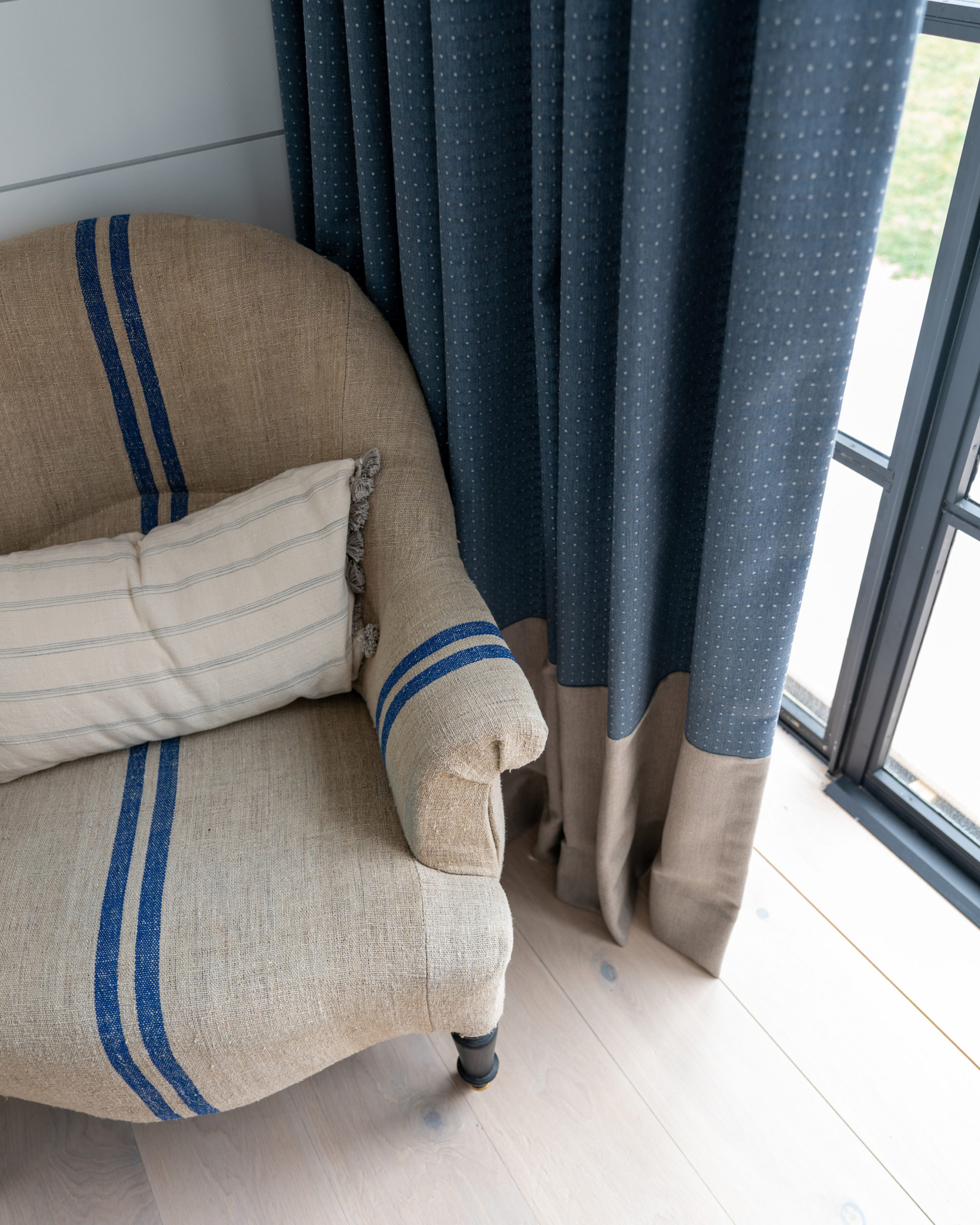 Sunbrella Drapery Transformed This Corner of The Beach House - Bright ...
